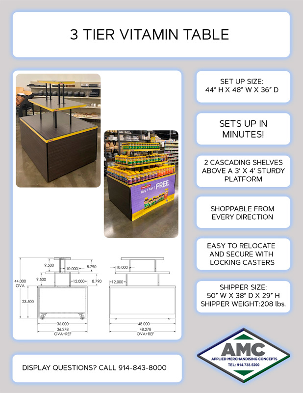 Three Tier Display Table (for Vitamins) – AMC